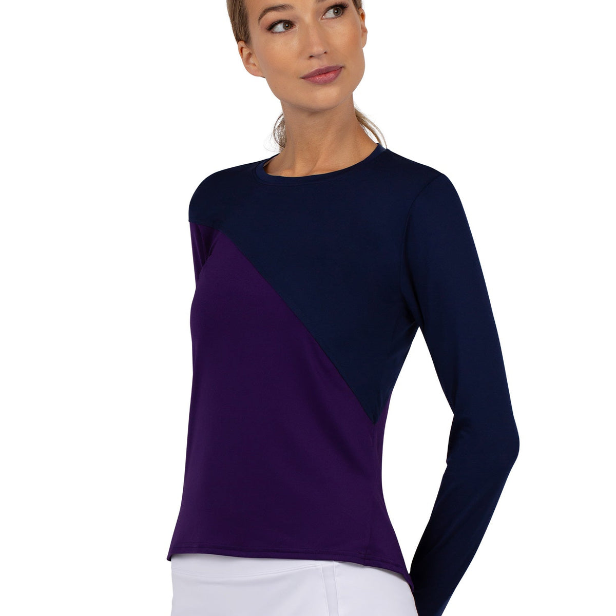 Parker Long Sleeve Crew Neck Top - Imperial/Ink | Shop Tops - Inphorm NYC