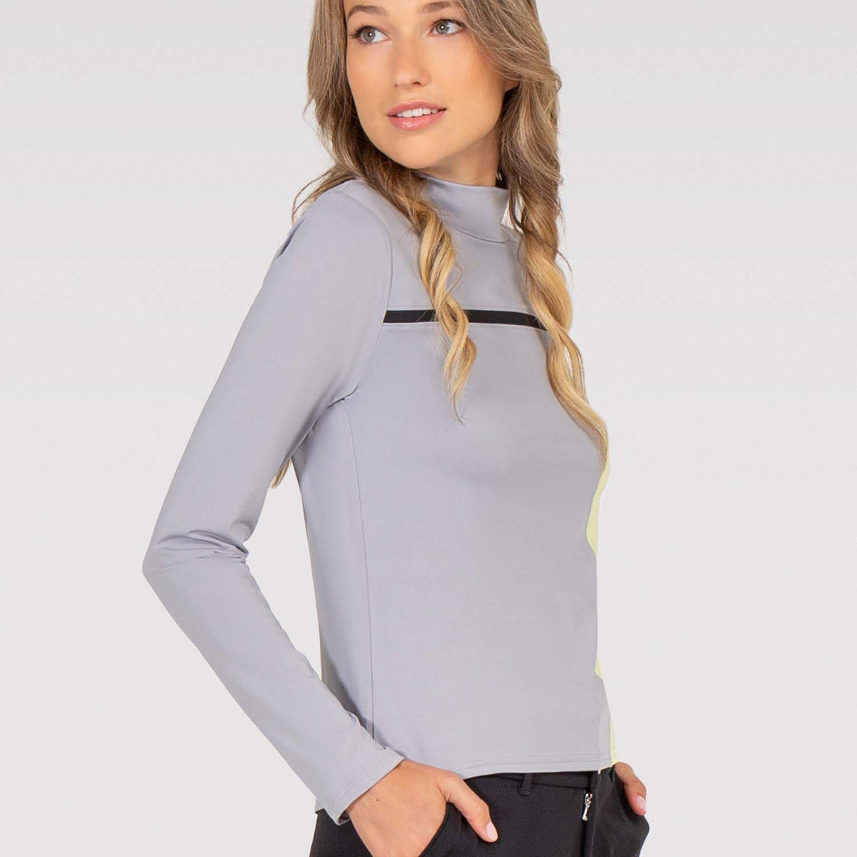 Riley Mock Neck | Performance UV Protection Top Deep Pearl